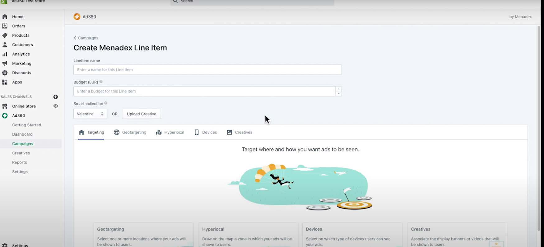 Ad360 - How to create a Line Item?